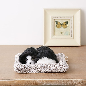 KKUSSOLL Realistic Dog Plush Small Sleeping Doggie Lying Border Collie German Shepherd Puppy Baby pup Ornaments can Absorb poisonlus Elements in air