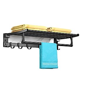 Punch-Free Space Aluminum Bathroom Towel Rack Bath Towel rack免打孔太空铝浴室毛巾架浴巾架壁挂式卫生间置物架厕所洗手间挂架 Kitchen Accessories