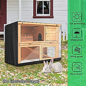 SEIWEI Universal Double Hutch Cover, Moisture Resistant Rabbit Hutch Cover for Dustproof Hutch Cover for Rabbits, Cats, Hamster, Kitten, Pets for The Winter
