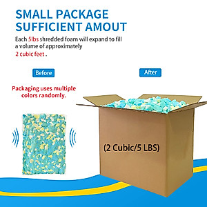 Welacer Shredded Memory Foam Filling 10lbs for Bean Bag Filler, Pillow Chair Cushion Dog Bed Arts Crafts Refill, Without Added Gel Particles, Premium Soft and Great for Stuffing, Multi Color and Shape