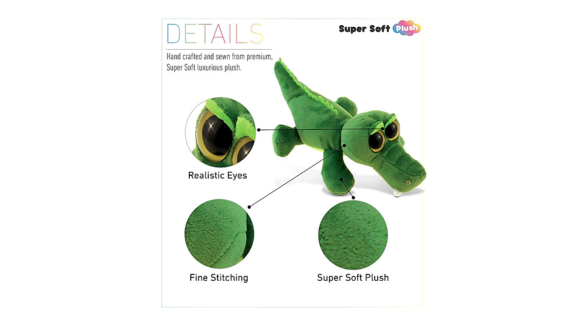 DolliBu Green Alligator Plush Toy - Cute, Soft, Huggable 6" Alligator ...