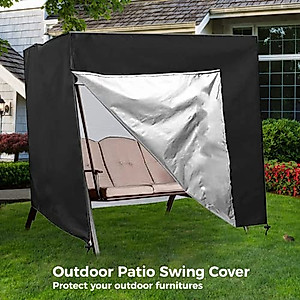 Patio Swing Cover, Waterproof 3 Triple Seater Hammock Cover for Garden Glider Chair Patio Furniture, All Weather Protection Outdoor Furniture Protector, 87 x 49 x 67 inches