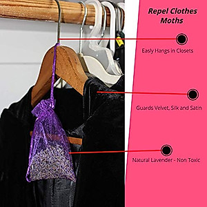 Lavender Sachet and Cedar Bags - Moth Repellent Sachets (20 Pack) Home Fragrance for Drawers and Closets. Natural Clothes Moths Repellant Dried Lavendar Flowers and Cedar Chips with Long-Lasting Aroma