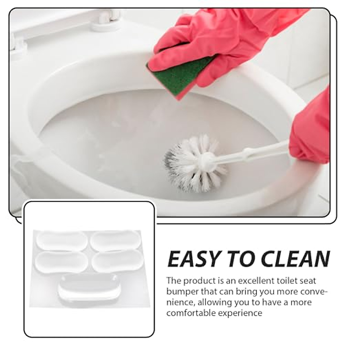 LIFKICH 5pcs Toilet Seat Gasket Kit Toilet Covers Toilet Parts Toilet Lid Bumper Toilet Cushioning Pads Toilet Bumpers Toilet Seat Bumper for Bidet Attachment Toilet Buffer Pads