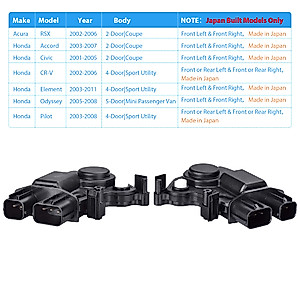 2Pcs Door Lock Actuator Motor Front Left and Right Compatible with 2003 2004 2005 Honda Accord Civic CR-V Element Odyssey Pilot, 2002-2006 Acura RSX Replaces 72155-S5P-A11,72115-S6A-J01,746301,746302
