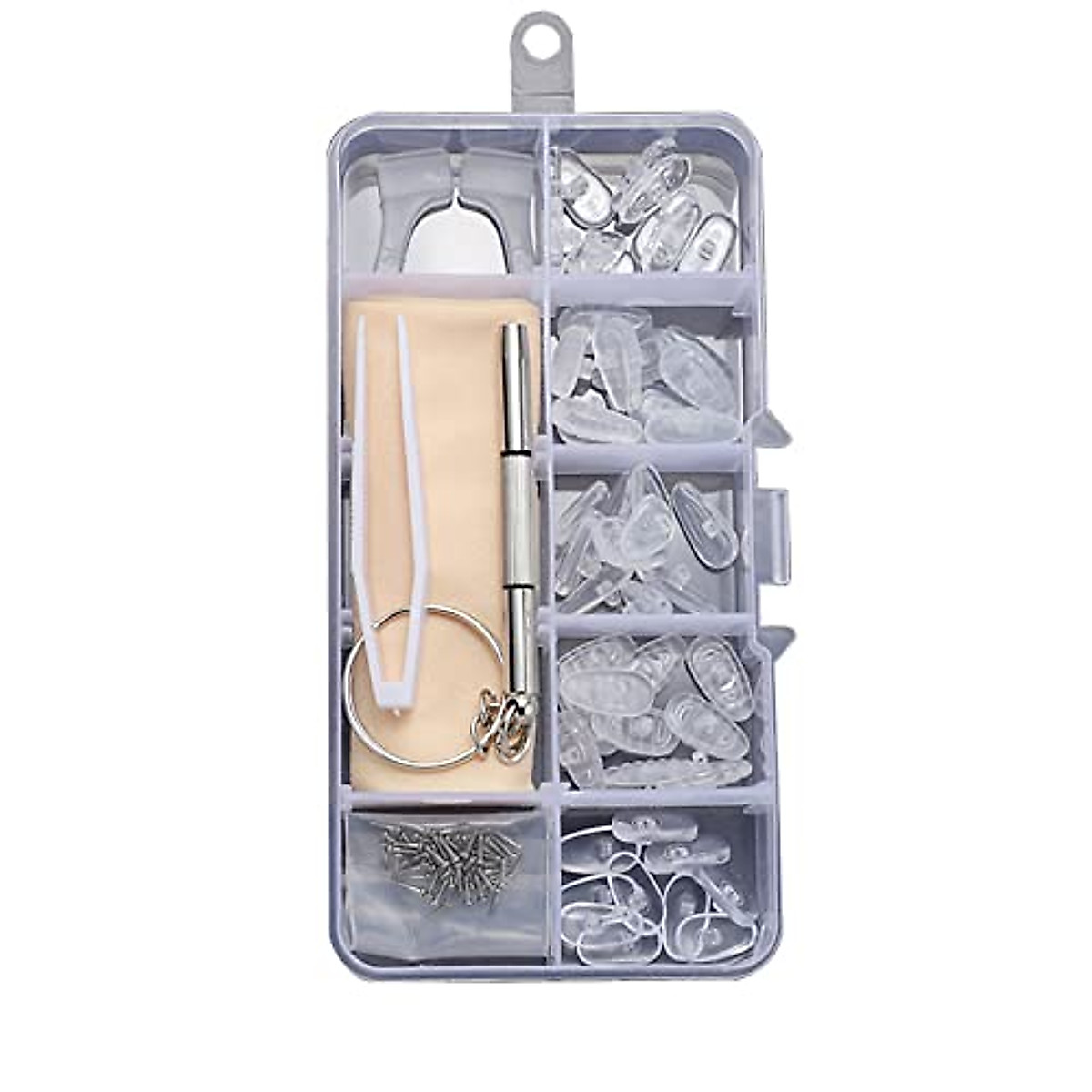 Junsika Eyeglass Nose Pads Anti Slip Soft Silicone Air Chamber Screw in Nose Pads for Glasses Eyeglass Repair Kit 26 Pairs