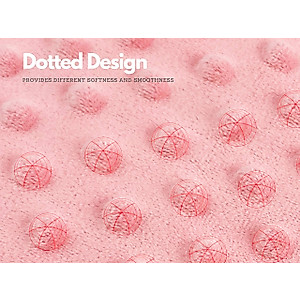 Giggle Angel Baby Plush Minky Blanket Double Layer with Dotted Backing for Baby Girl or Baby Boy (Flower Pattern)