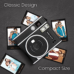 Fujifilm Instax Mini 40 Instant Camera with Fujifilm Instant Mini Film (20 Sheets) Bundle with Sturdy Tiger Travel Case and Deals Number One Cleaning Cloth