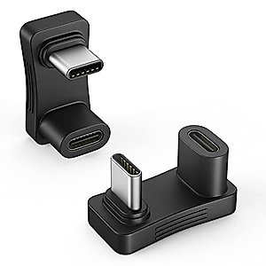 Moko 180 Degree U Shape USB-C Male to USB-C Female Adapter 2 Pack, With PD 100W/10 Gbps, USB-C 180 Extender for Steam Deck/Switch/Laptop/Tablet/Phone