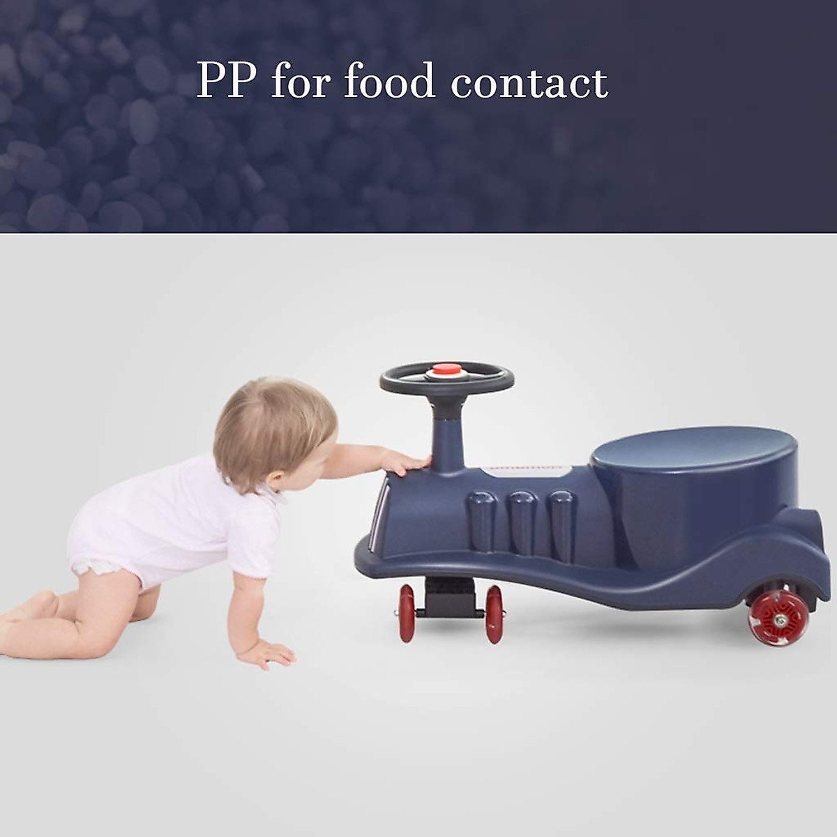 ygqtbc Kids Toys Girl and Boy Swinging Swing Car, Children Scooter Car for Children Over 1 Year Old Pedal Go Kart | Pedal Car | Ride On Toys for Boys (Color : B)