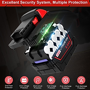 Cukect 18V 6.0Ah Battery Replace for All Milwaukee M18 Battery 48-11-1850 48-11-1840 48-11-1890 48-11-1815 M18 M18B Cordless Power Tools Lithium-Ion Battery