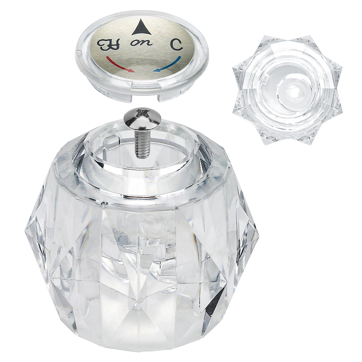 Faucet Handle Replacement for Delta Faucet RP2391 Clear Shower Knob Kit, Single Knob with an Offset Hole Perfect Fit Shower or Tub Sized at 2-1/2" X 2-1/8"