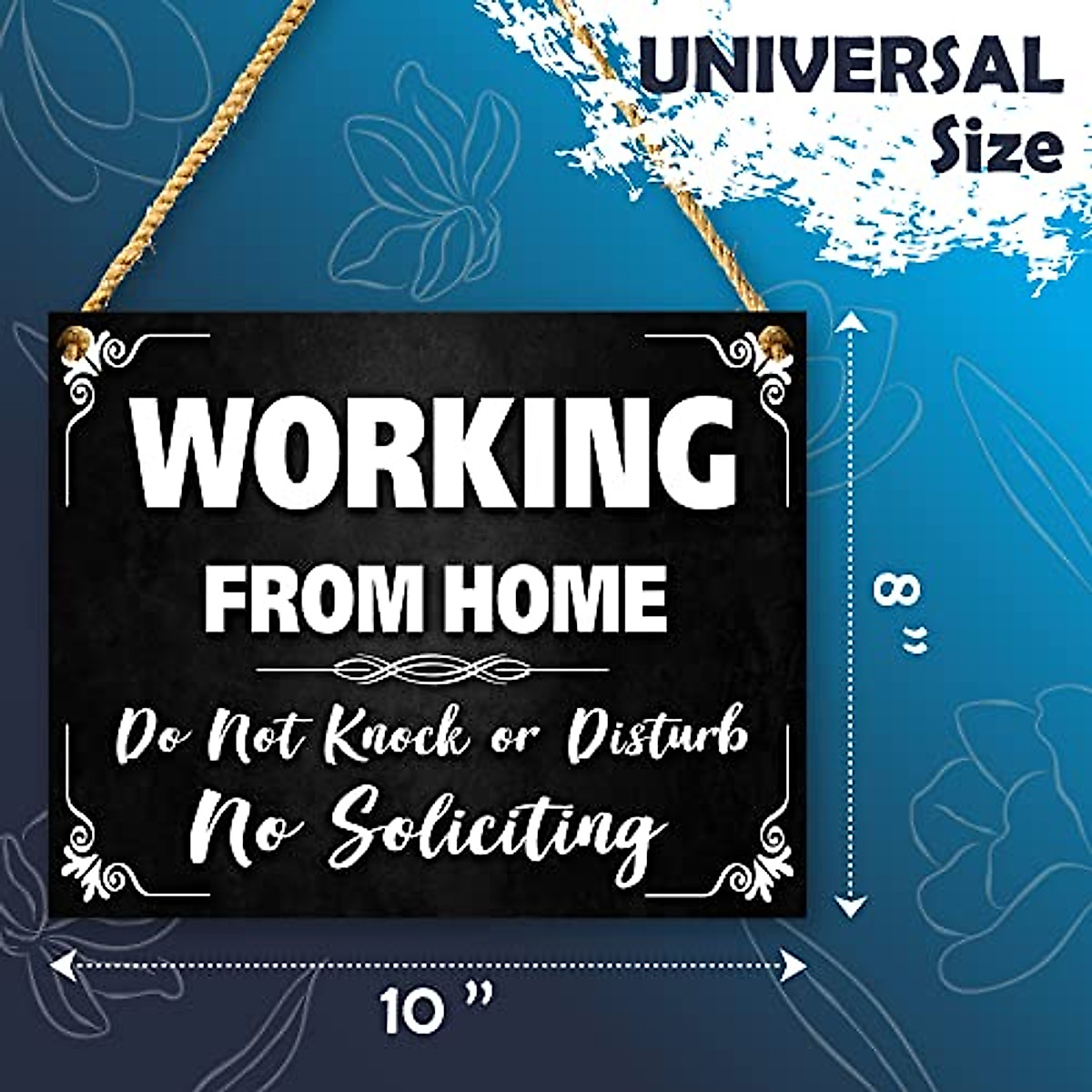 Working from Home Sign - 10 x 8 ALU Dibond Do Not Disturb Door Sign - No Soliciting Signs for Home - Home Office Door Sign - Door Signs for Home