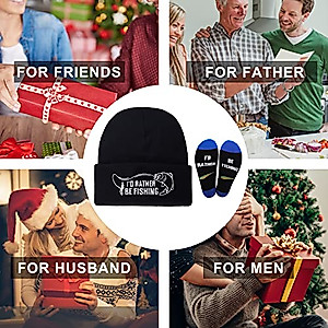 GOAUS Fishing Gifts for Men, Funny Hat and Socks for Him, Father Dad Boys Grandpa Unique Stocking Stuffers
