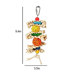 kidus 2-Pack Parrot Bird Bamboo Chewable Sound Toy Set Bird Supplies Bird Cage Accessories