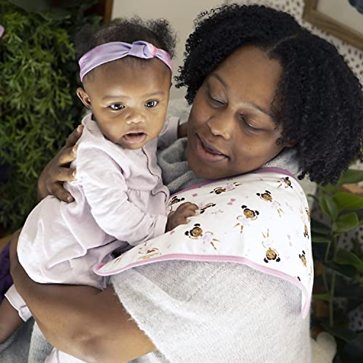 Little Muffincakes Burp Cloths 3 Pack Soft Knitted Jersey, Ballerina Theme (Zhara) Newborn & up, Pink