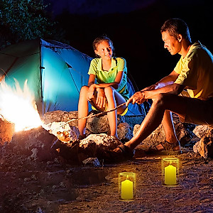 12 Pack 2x3 Inch Citronella Pillar Candles Outdoor Indoor, 22 Hours Dripless Smokeless Yellow Candles for for Home Garden Pool Porch