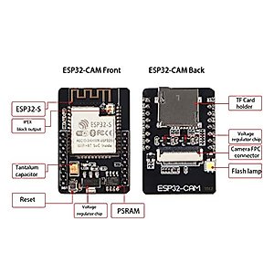 Aokin ESP32-CAM Camera Module, ESP32 Development Board WiFi and Bluetooth with OV2640 2MP Camera for Arduino, Include ESP32-CAM-MB Micro USB to Serial Port CH340C, 1 Pcs