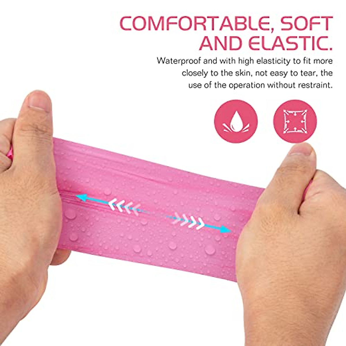 ranrose Disposable Nitrile Gloves Pink Medium,100PCS Pink Non Latex Gloves Medium Cleaning Disposable Latex Free Medium Gloves for Nail Tech Gloves (Pink-M)