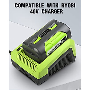COOMYXIN 6.0Ah 40V Battery Replacement for Ryobi 40V Battery OP4040 OP4026 OP4030 OP4050 OP4060A，Compatible with Ryobi 40-Volt Battery Power Tools and Charger