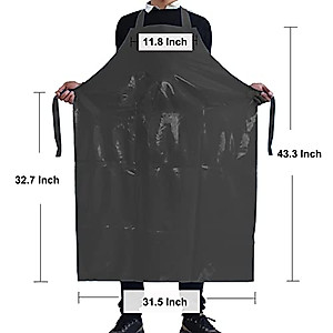 ELEBOX Waterproof Oil Proof Bib Apron Utility Apron Chemical Resistant Apron with Sleeve Work Apron Ultra Lightweight
