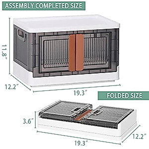 Luseba Storage Bins with Lids 3 Pack - Collapsible Plastic Storage