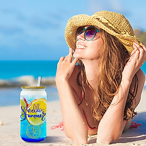 Kocdam 12 pack Sublimation Glass Cups with Bamboo Lids and Straws, Frosted 16oz Blanks Sublimation Beer Cans, Borosilicate Glasses, Sublimation Tumblers for Beer, Juice, Soda, Iced Coffee