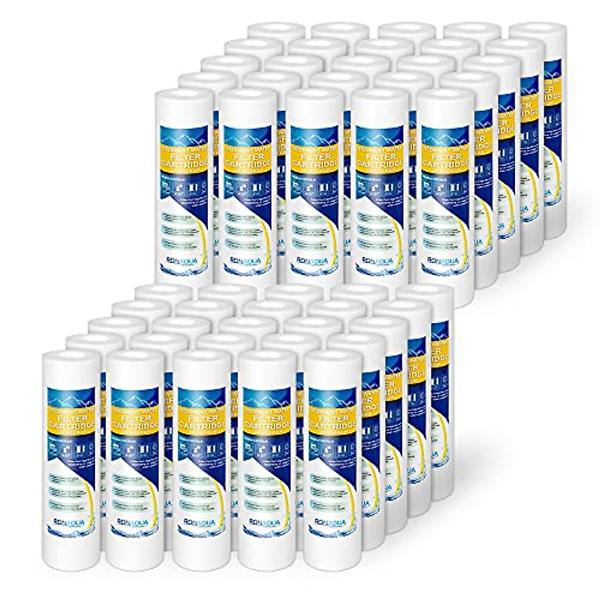 Ronaqua 50 Pack of Melt-blown Four Layers Filtration Polypropylene Sediment Filters 10"x 2.5" WELL-MATCHED with P5, AP110, WFPFC5002, CFS110, RS14, WHKF-GD05 (20 Micron)