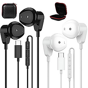 APETOO USB Type C Semi-in-Ear Headphones Black and White