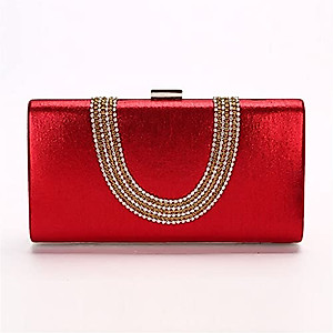 SEIJY Silver Color U Diamonds Handbags with Shoulder Chain Evening Bags Crystal Female Day Clutch Party Purse (Color : E, Size : 1)