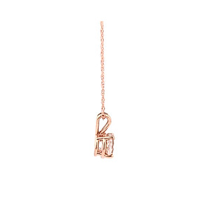 GNG 10k Rose Gold Natural Morganite Solitaire Pendant Necklace, 18" (6mm Round Morganite)