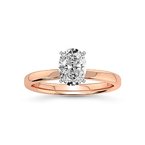 3 cttw | IGI Certified Oval Shape Lab Grown Diamond Engagement Ring | 14K Or 18K in White,Yellow,Rose Gold | Four-Prong Solitaire Diamond Engagement Ring | FG-VS1-VS2 Quality | Friendly Diamonds