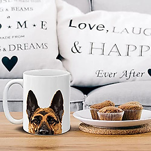 MUGBREW Black Tan German Shepherd Dog Ceramic Coffee Mug Tea Cup, 11 OZ