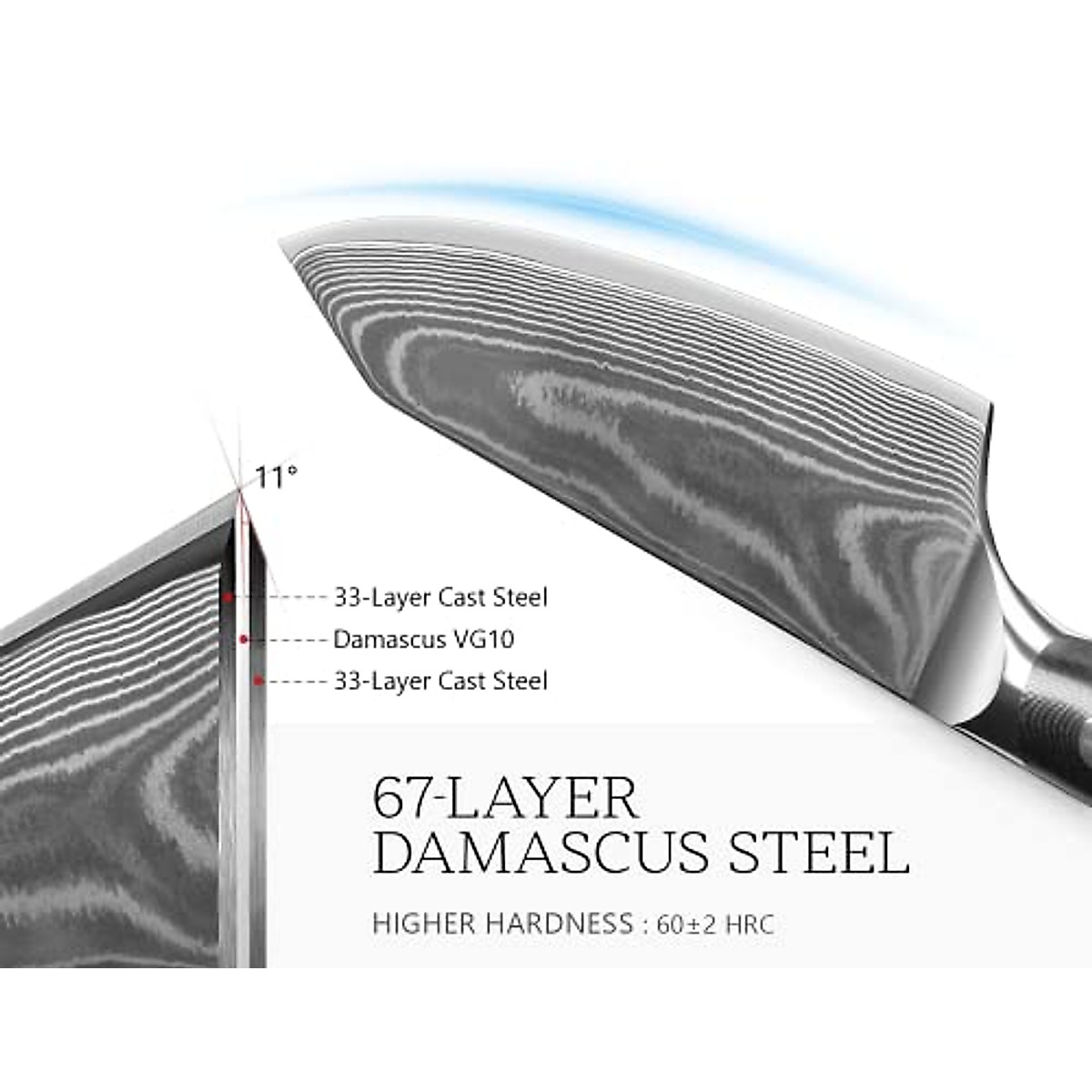 enowo Damascus Chef Knife 8 Inch, Japanese VG-10 Stainless Steel with Premium G10 Handle&Triple Rivet, Razor Sharp Kitchen Knife,Gift Box,Ergonomic,Superb Edge Retention, Stain & Corrosion Resistant