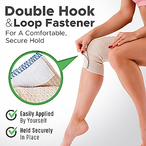 Premium Elastic Bandage Wrap (4" Wide, 12 Pack) - Made of USA Grown Organic Cotton - Hook & Loop Fasteners at Both Ends - GT Latex Free Hypoallergenic Compression Roll for Sprains & Injuries