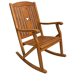 Leigh Country Sequoia Series Adult Rocker with Star Cutout Rocking Chair, Brown