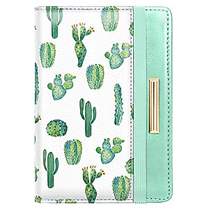 Passport Holder Cover,Traveling Passport Case Cute Passport Wallet for Women,Cactus
