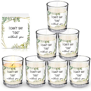 Threlaco 6 Pcs Bridesmaid Proposal Gifts I Can't Say I Do Without You Candles Bridesmaid Gifts Natural Soy Wax Candles with Boxes for Bridesmaid Best Friends Wedding Gifts (Eucalyptus Leaf)