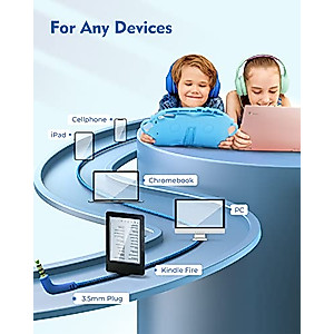 KLYLOP Kids Headphones with Microphone, Wired Headphone Over-Ear for Kids for School, 85/94dB Volume Limiter, Headphones for Kid with Share Function, Foldable Headset for iPad Kindle Fire