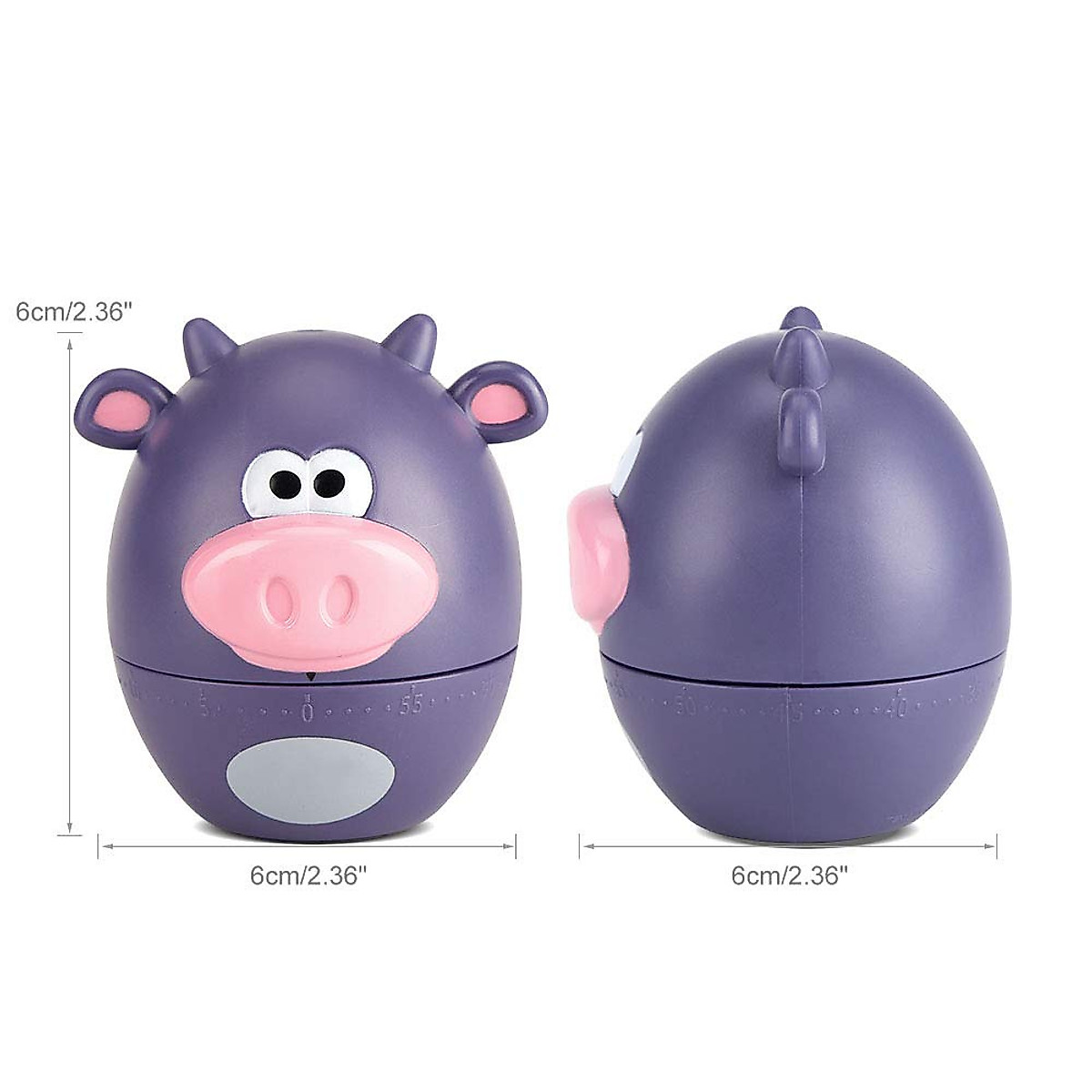 Eboxer Kitchen Timer Cute Cartoon Cooking Timer 55-Minute Mechanical Countdown Timer for Cooking, Games, Exercising and so on(Purple-01)