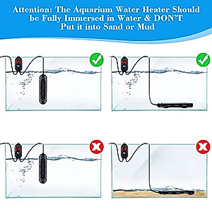 AQQA Aquarium Heater 800W for 80-220 Gallon Submersible Fish Tank Heater for Aquarium Betta Fish Heater Aquarium Thermostat Heater Hydroponic Freshwater & Saltwater (800W, 80-220Gal)