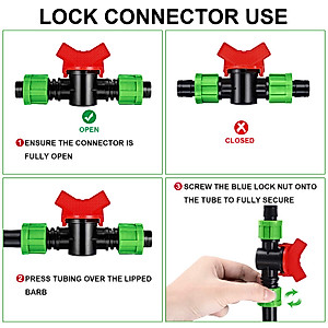 Hotop 6 Pieces Drip Irrigation Shut-Off Valve 1/2 Inch Universal Drip Irrigation Tubing Coupling Valve, Compatible with 16-17mm Drip Tape Tubing Sprinkler System (Green Red)