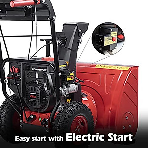 PowerSmart Snow Blower 24 Inch 2-Stage 212cc Engine Gas Powered with Electric Start PS24