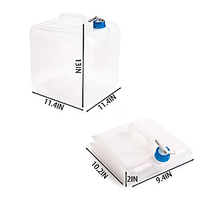 Cedilis 2 Pack 5.3 Gallon Collapsible Water Container with Spigot, Food Safe Water Storage Jug, BPA-Free Camping Water Storage Jug Canteen for Outdoor Hiking & Emergency, Portable, Foldable