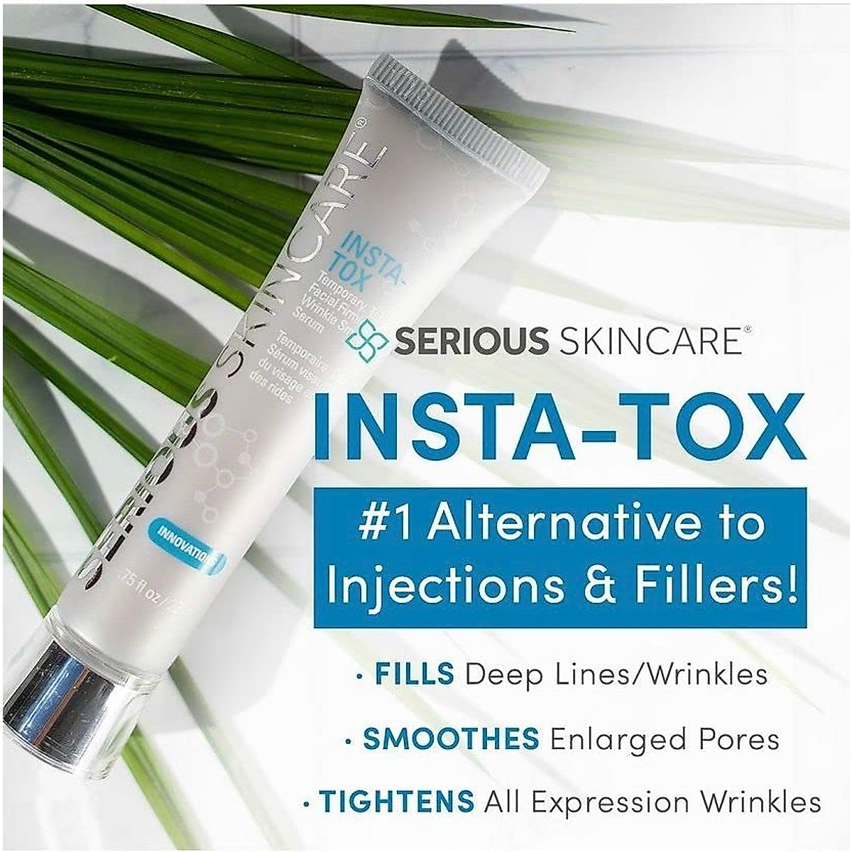 Serious Skincare INSTA-TOX Instant Wrinkle Smoothing Skin Serum TRIO - Temporarily Tightens Face - Instantly Reduce Appearance of Lines, Wrinkles & Large Pores - For Women & Men - .75 Fl. Oz. (3Pack)