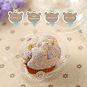 Cupcake Holders Individual,50 PC Cupcake Containers Disposable Clear Plastic Single Muffin Dome Holders Cases Individual Cupcake Boxes Bulk (white, 50 pcs)