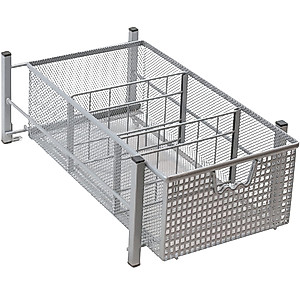 DecoBros Sliding Cabinet Basket Organizer Drawer, Silver