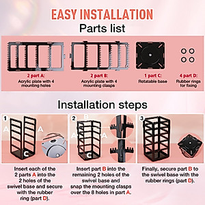 17Dec 360 Rotating Earring Holder Organizer Stand,5 Tiers Acrylic Jewelry Organizers and Storage,Stud Earring Organizers and Storage,228 Holes and 232 Grooves for Earrings Necklaces chain bracelet