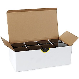 Vivaplex, Green, 8 ounce, Round Glass Jars, with Black Lids - 8 Pack