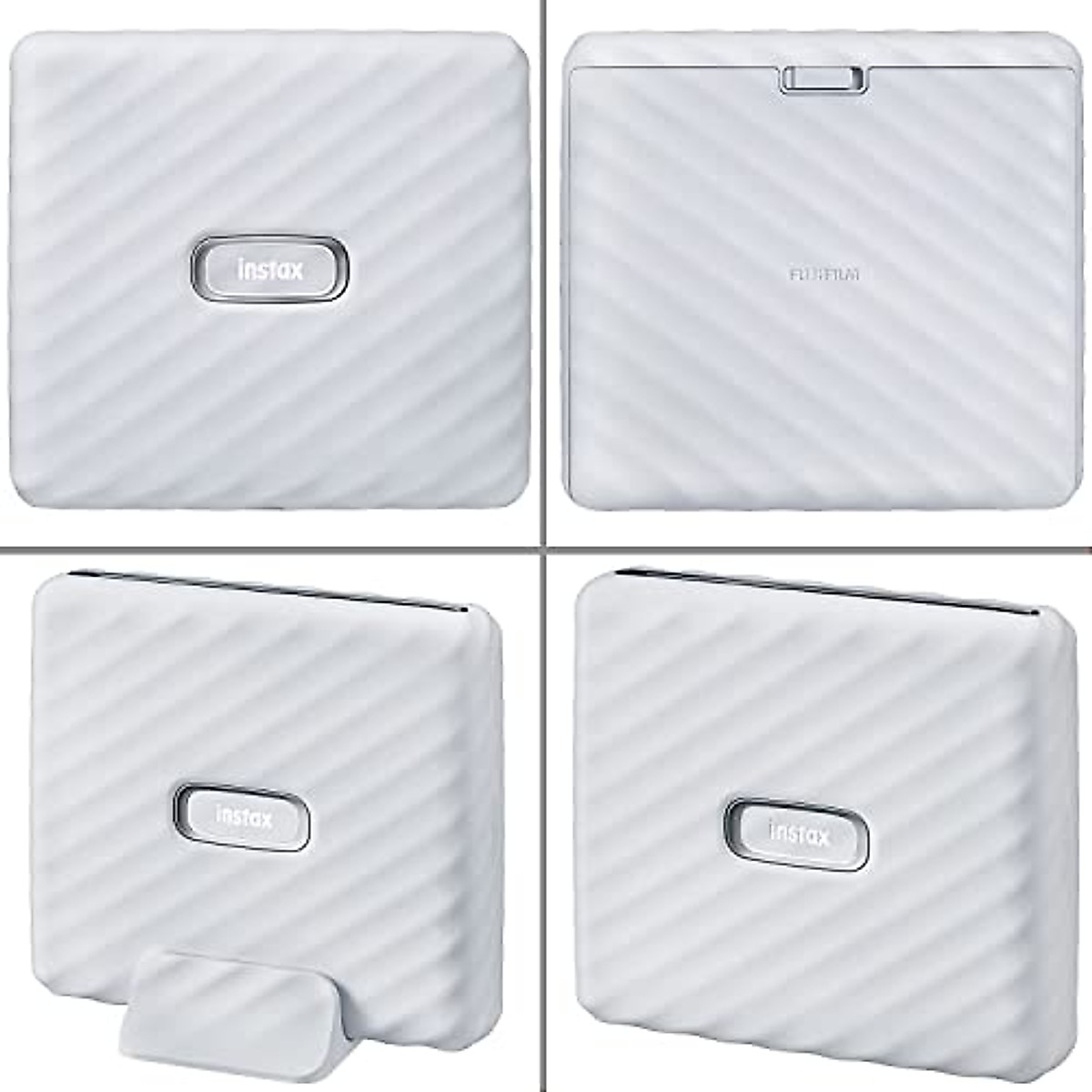 Fujifilm Instax Link Wide Printer + Fuji Wide Twin Pack Instant Film + Cloth (Ash White)